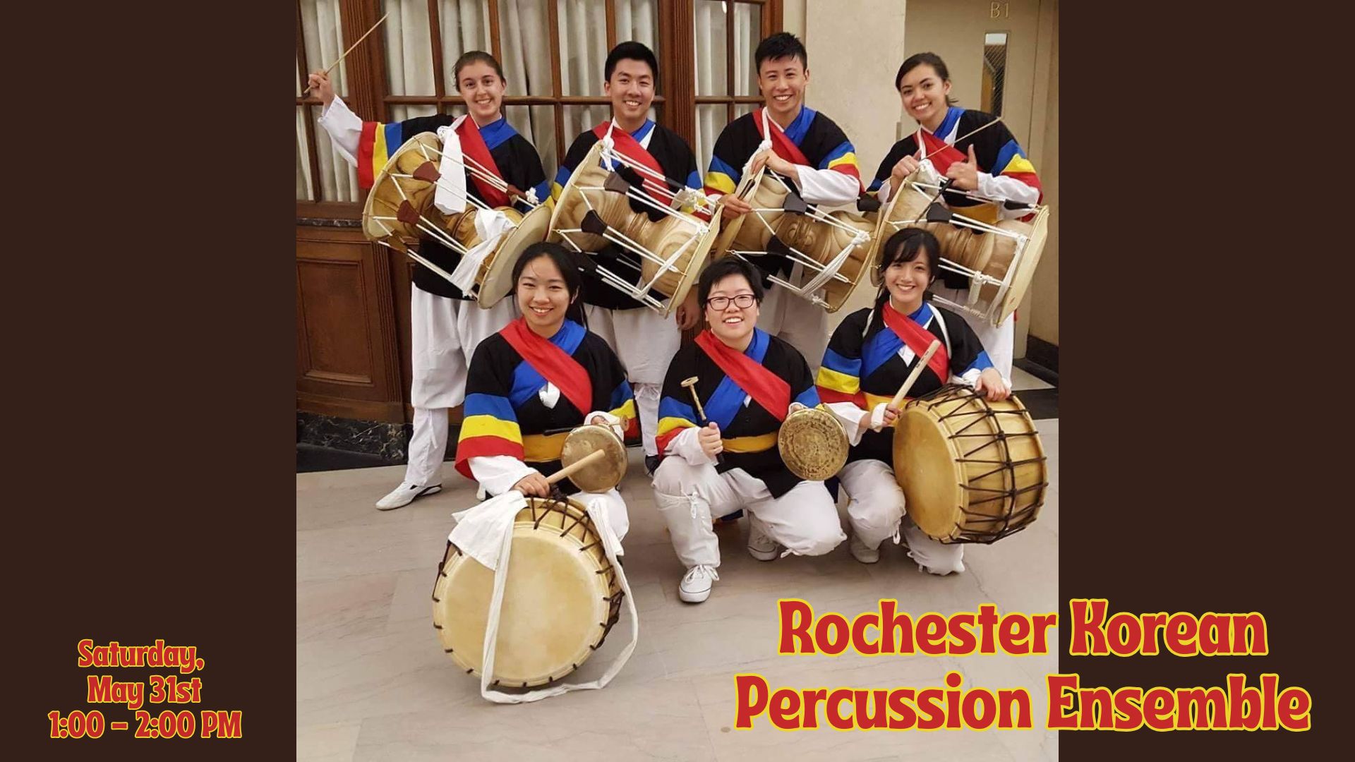 Concert featuring The Rochester Korean Percussion Ensemble | Kids Out ...